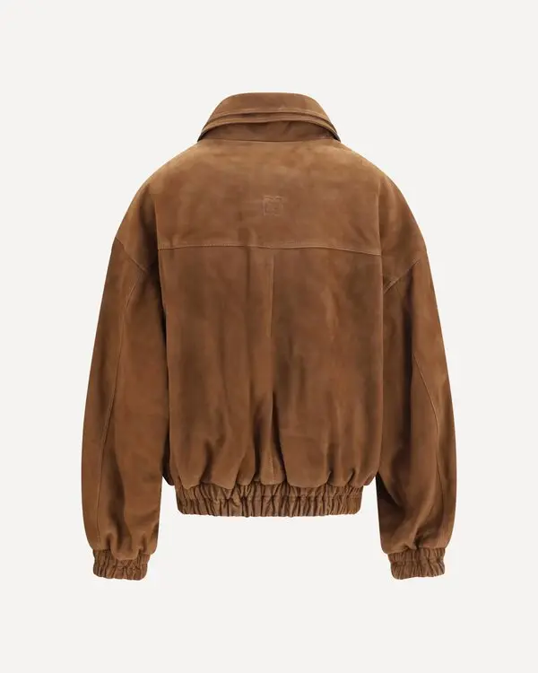 Magda Butrym Suede Bomber Jacket