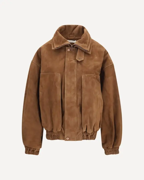 Magda Butrym Suede Bomber Jacket