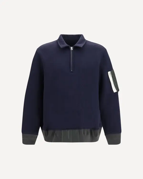 Sacai Terry Cloth Zip Polo