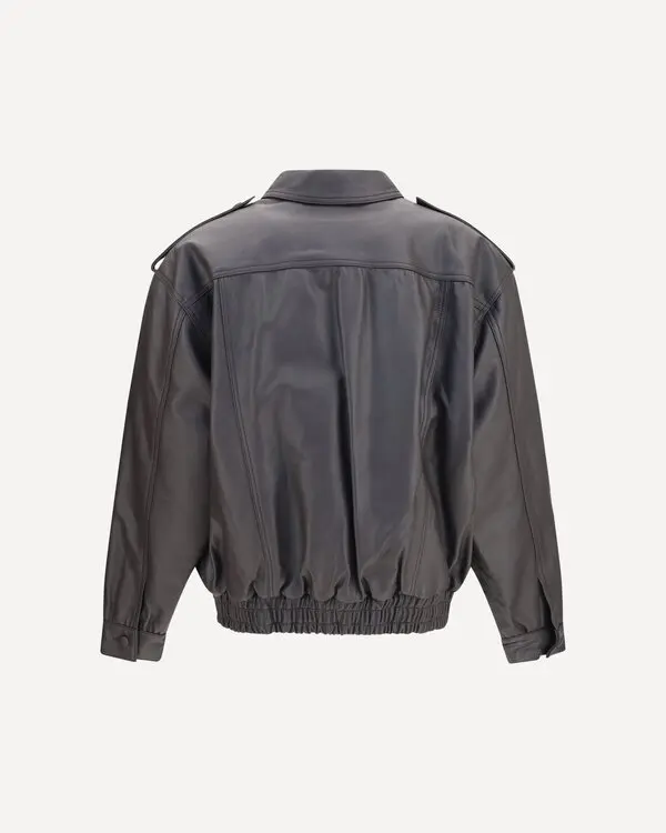 BLAZÉ MILANO Charlie Ares Leather Bomber Jacket
