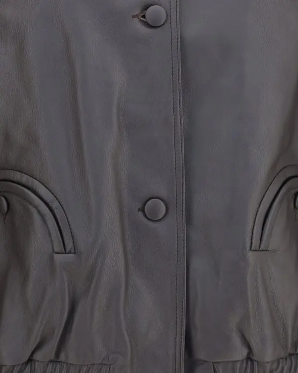 BLAZÉ MILANO Charlie Ares Leather Bomber Jacket