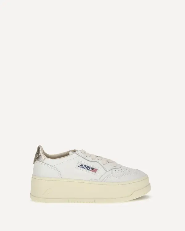 AUTRY Medalist Platform Leather Sneakers - White