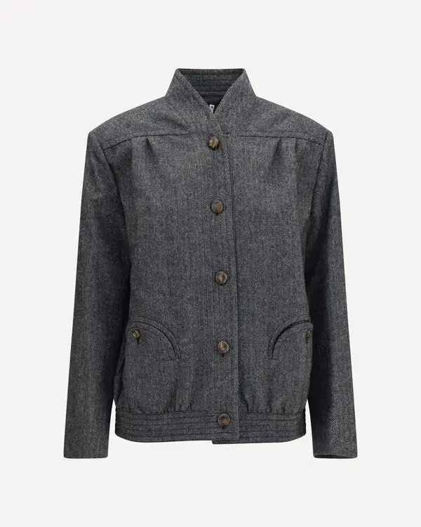 BLAZÉ MILANO Coiba Herringbone Wool Blend Jacket