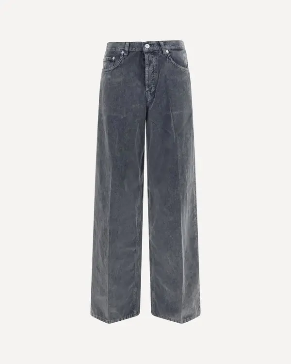 HAIKURE Bethany Velvet Wide Leg Trousers - Grey