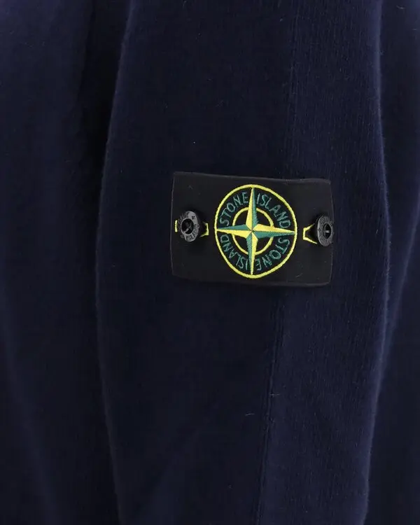 Stone Island Crewneck Sweater With Logo Patch - Black