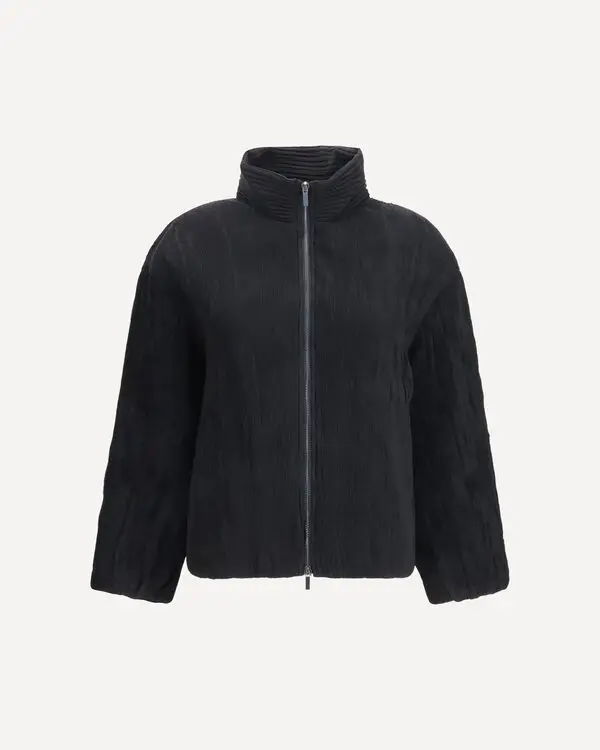 GONGDID DESIGN Jacket Short Padded Jacket With Striped Fabric