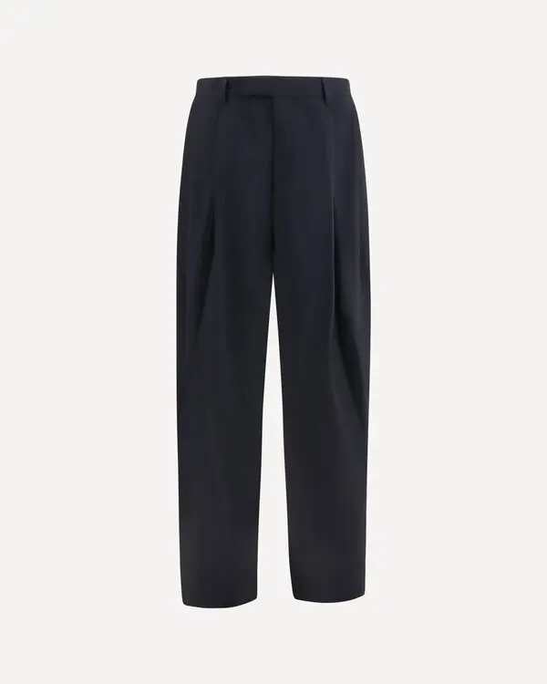 Giorgio Armani Virgin Wool Tailored Trousers - Blue