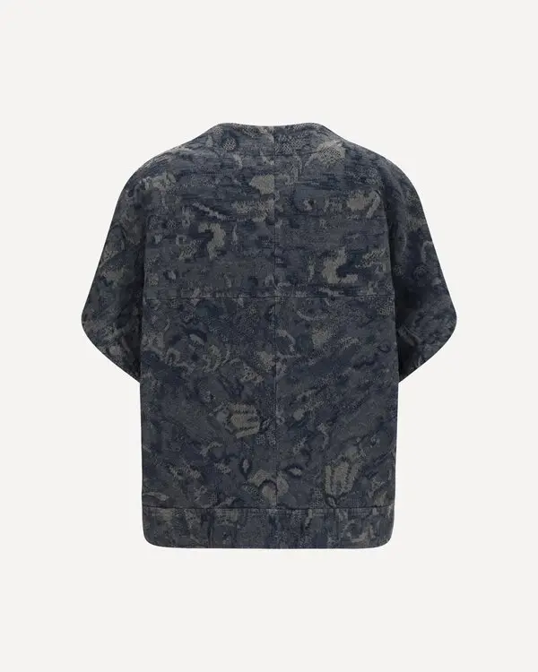 Giorgio Armani Jacket In Oversized Floral Jacquard Denim
