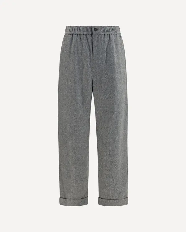 Giorgio Armani Oversized Pants In Wool And Cashmere With Denim Effect