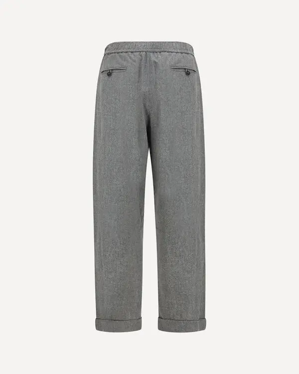 Giorgio Armani Oversized Pants In Wool And Cashmere With Denim Effect