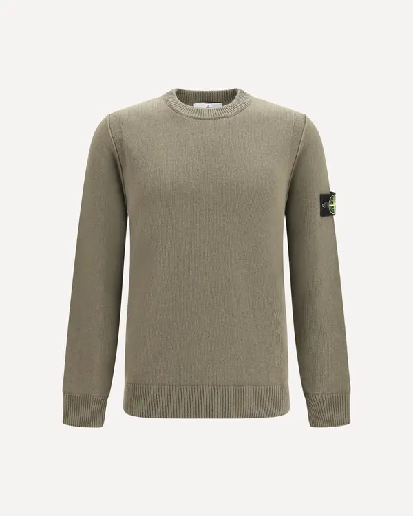 Stone Island Sweater Crewneck With Logo Patch On The Sleeve Ale