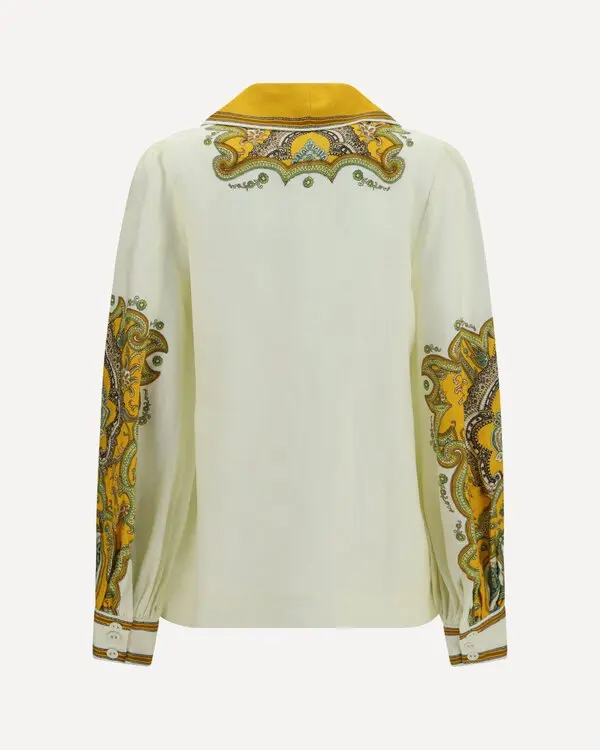 ALEMAIS Porter Linen Shirt With Graphic Print