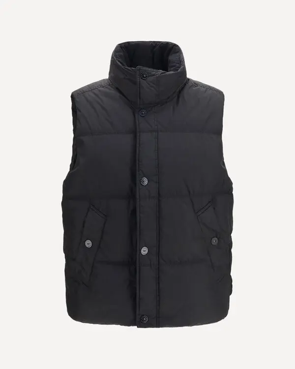 Stone Island Crinkle Reps Ny Padded Vest - Black