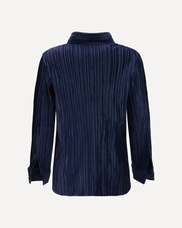 GONGDID DESIGN Velvet-like Striped Shirt