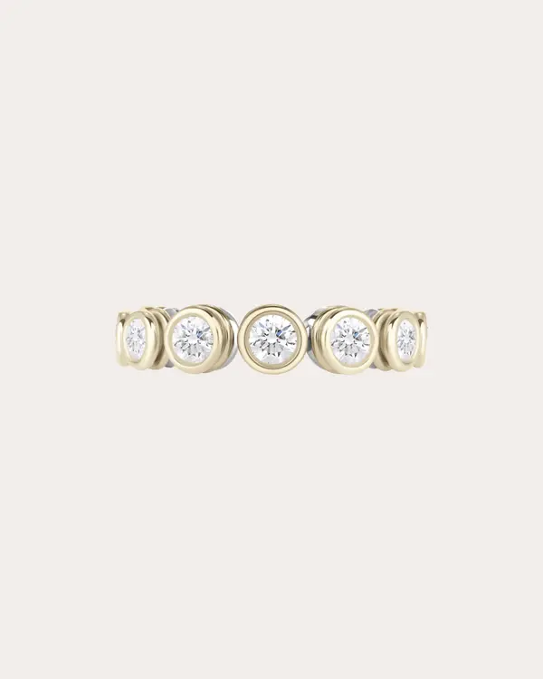 CHELSEA GABRIELLE Diamond Bezel Éterne Ring - Gold