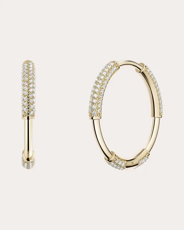 CHELSEA GABRIELLE Diamond Elektra Hoop Earrings