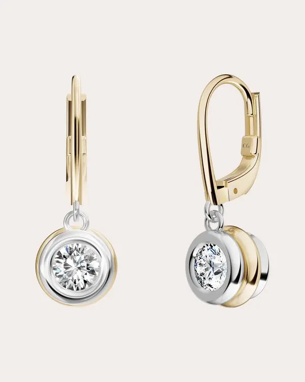 CHELSEA GABRIELLE Diamond Énergie Petite Drop Earrings - Gold