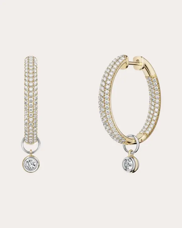 CHELSEA GABRIELLE Diamond Fusion Hoop Earrings - Gold