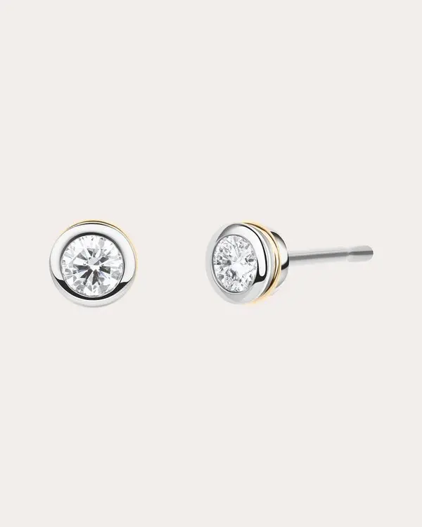 CHELSEA GABRIELLE 0.05ctw Diamond & 18k White Gold Ignite Stud Earrings 18k Gold - Silver