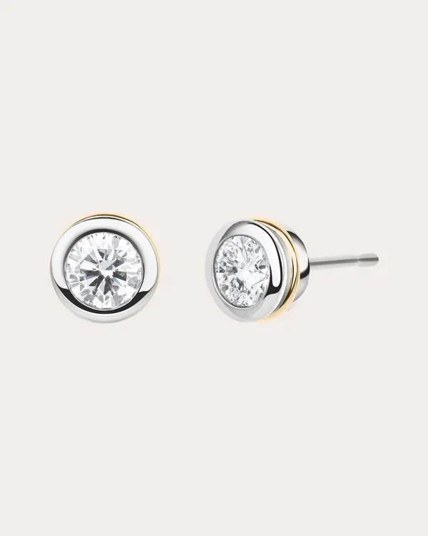 CHELSEA GABRIELLE 0.2ctw Diamond & 18k White Gold Ignite Stud Earrings 18k Gold - Silver
