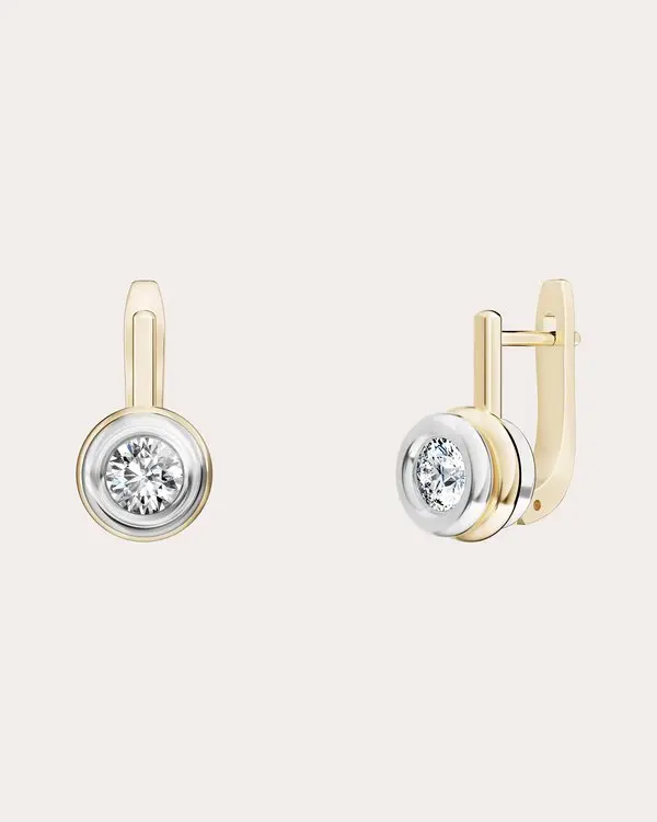 CHELSEA GABRIELLE Diamond Isolé Petite Drop Earrings - Gold