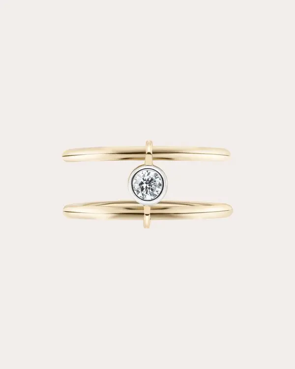 CHELSEA GABRIELLE Diamond & 18k Axis Ring - Gold