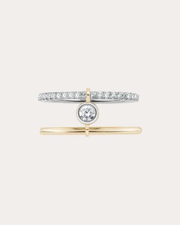 CHELSEA GABRIELLE Diamond Axis Solo Pavé Ring