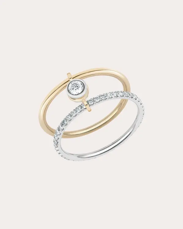 CHELSEA GABRIELLE Diamond Axis Solo Pavé Ring