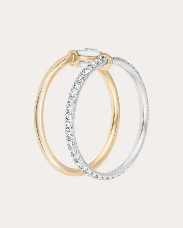 CHELSEA GABRIELLE Diamond Axis Solo Pavé Ring