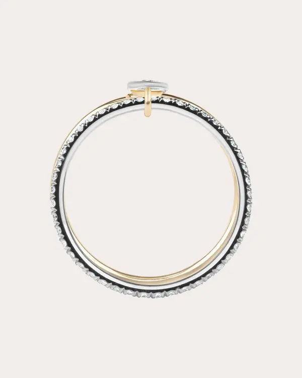 CHELSEA GABRIELLE Diamond Axis Solo Pavé Ring