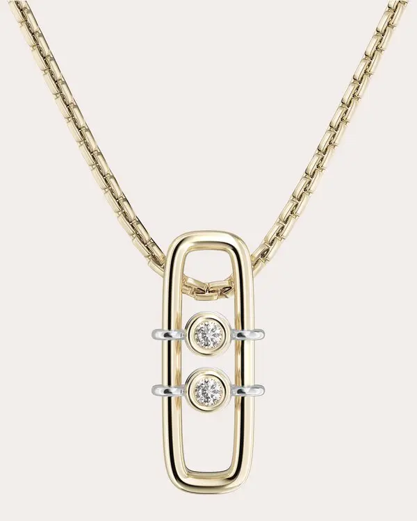 CHELSEA GABRIELLE Diamond Métta Drop Necklace - Gold
