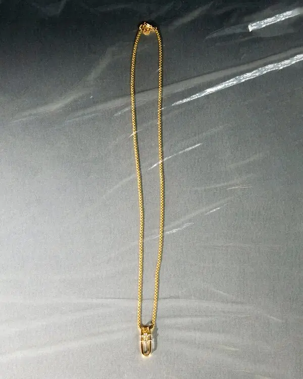 CHELSEA GABRIELLE Diamond Métta Drop Necklace