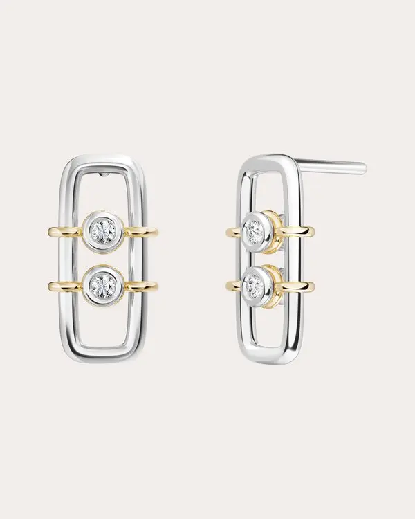 CHELSEA GABRIELLE Diamond Métta Stud Earrings - Silver