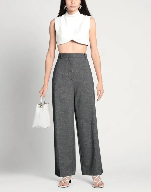 Sandro Pants Charcoal Size Polyester, Wool, Viscose, Elastane