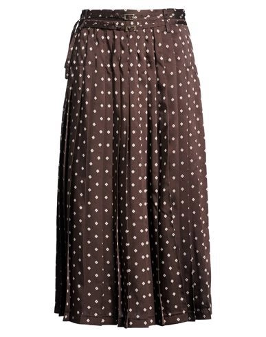 Sandro Midi Skirt Chocolate Size Polyester
