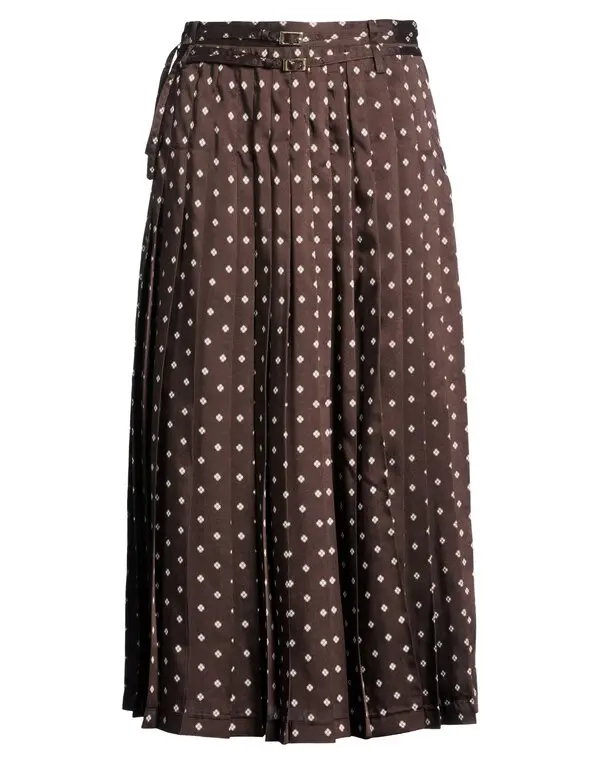 Sandro Midi Skirt Chocolate Size Polyester