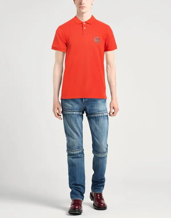 Roberto Cavalli Polo Shirt Size Cotton - Tomato Red