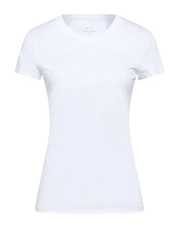 Armani Exchange Cotton T-shirt With Appliqués - White