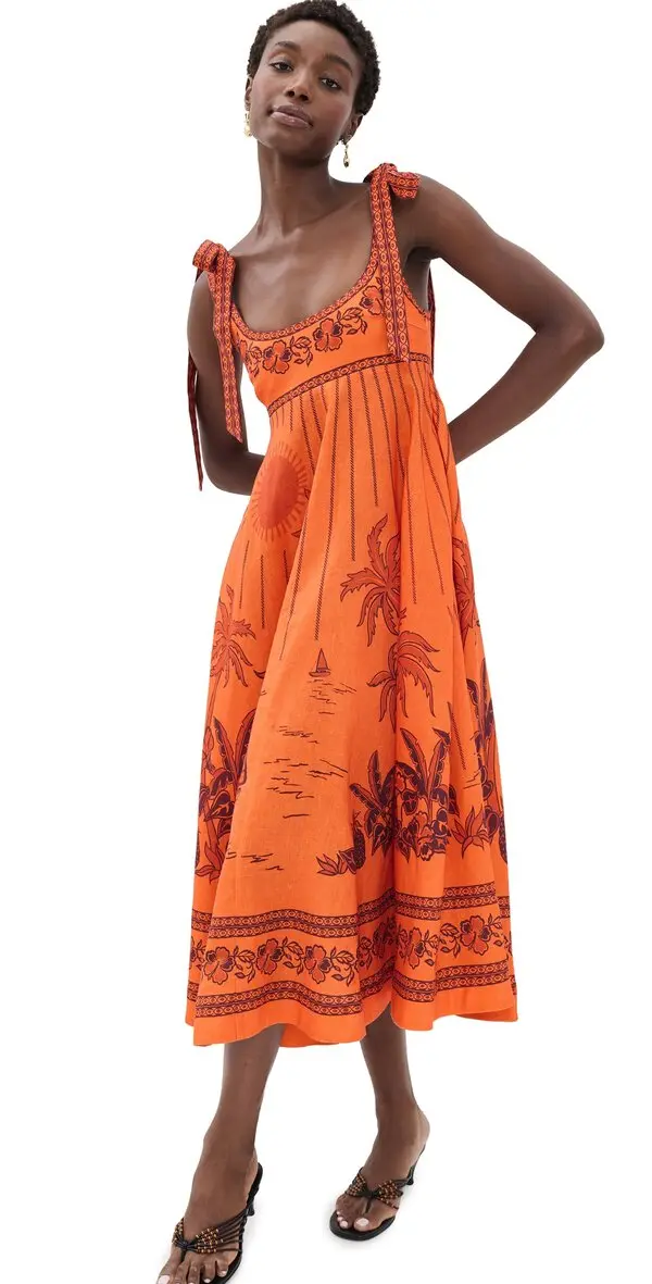 ALEMAIS Boathouse Ballet Sundress - Orange