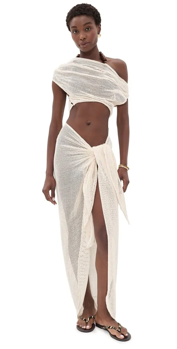 ANDREA IYAMAH Bala Crochet Cover Up Dress - Ivory