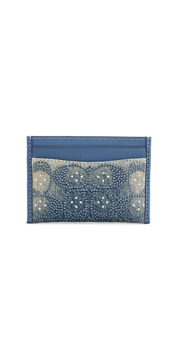 COACH Crystal Signature Essential Card Case - Denim