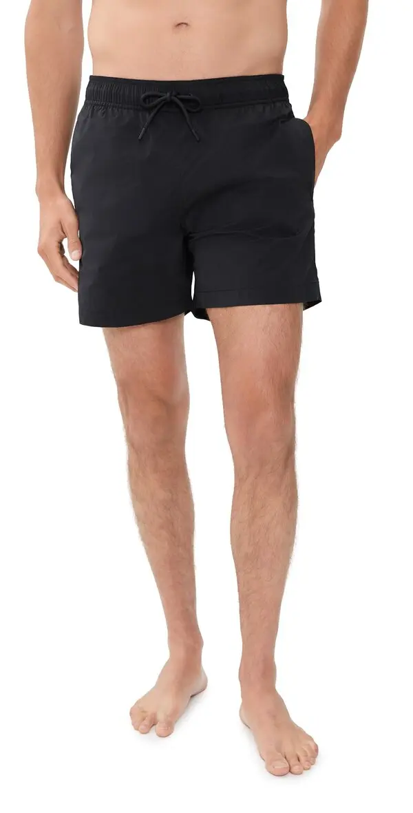 Frescobol Carioca Salvador Elasticated Swim Trunks 5 - Black