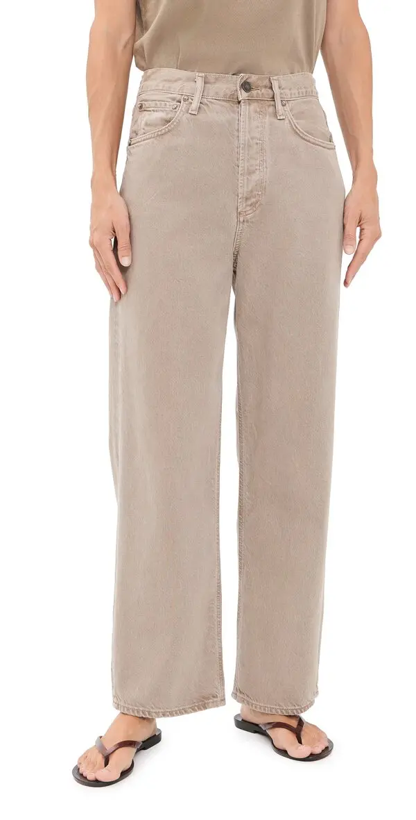 AGOLDE Ren High Rise Wide Leg Jeans - Trail