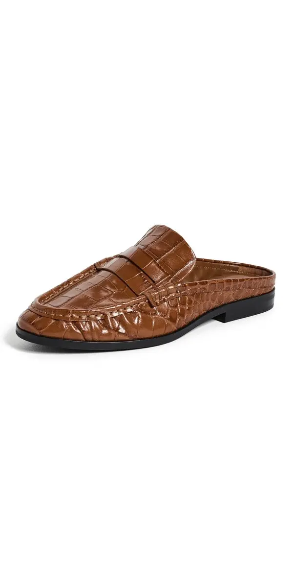 Simkhai Dean Embossed Leather Loafer Mules