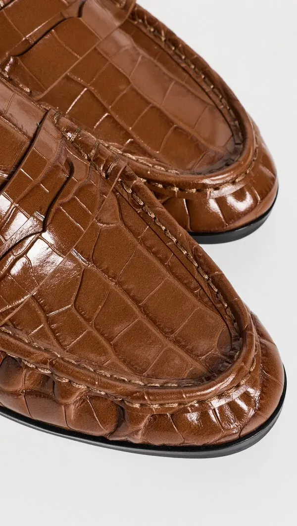 Simkhai Dean Embossed Leather Loafer Mules