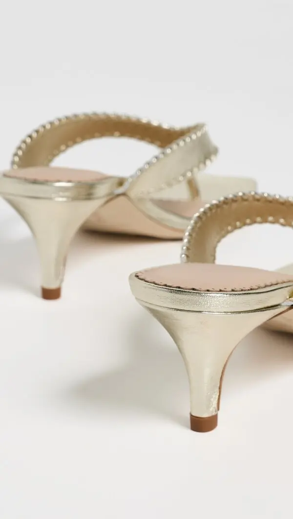 Cinq À Sept Frankie Metallic Kitten Heel Sandals