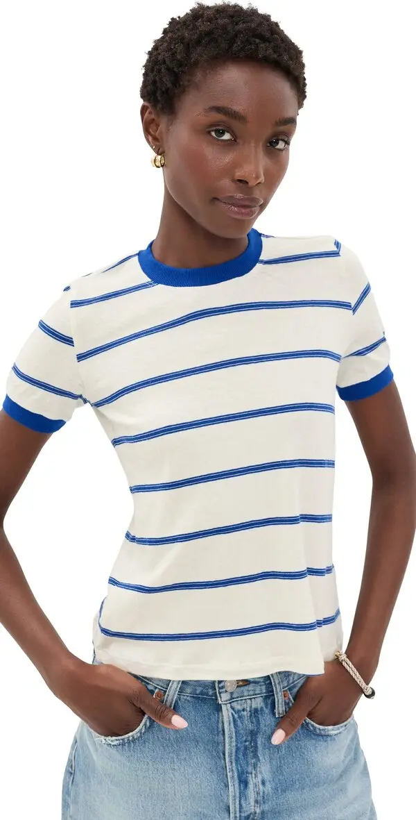 ASKK NY Classic Ringer Tee With Stripe Pattern