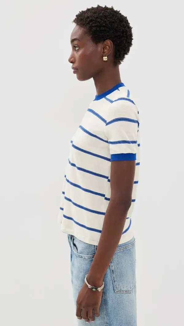 ASKK NY Classic Ringer Tee With Stripe Pattern
