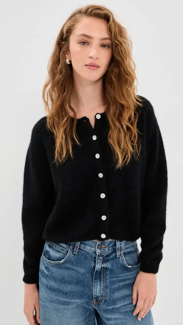 American Vintage Vitow Alpaca Blend Cardigan - Noir