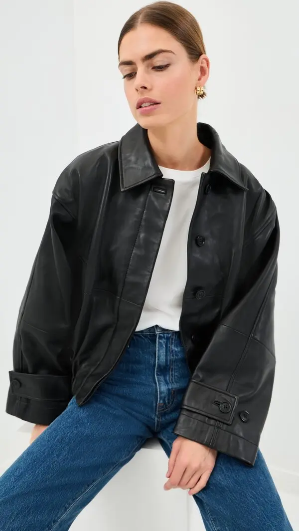 RÓHE Leather Blouson Jacket